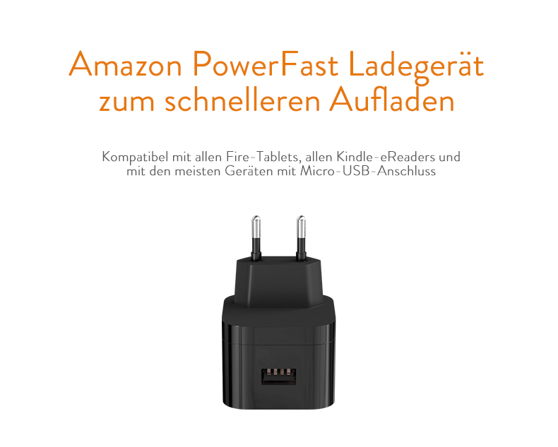 Offizielles Amazon PowerFast 9 W-USB-Ladegerät und Netzteil für Kindle ...